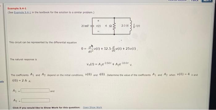 Solved NI BALK NET Example 9.4-1 (See Example 9.4.1 in the | Chegg.com