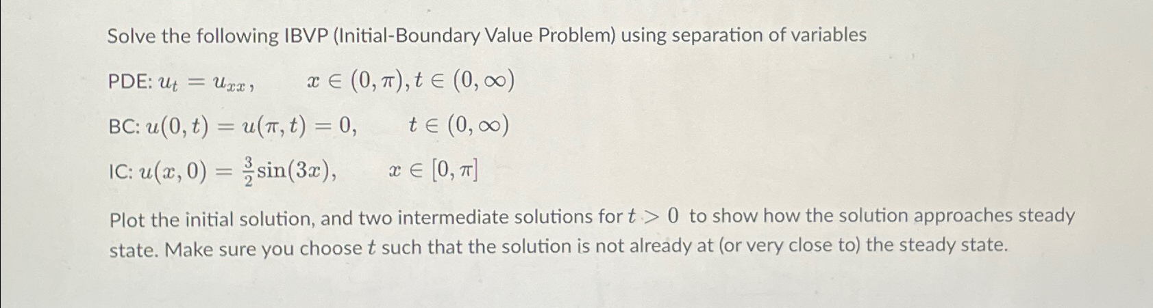 Solved Solve the following IBVP (Initial-Boundary Value | Chegg.com