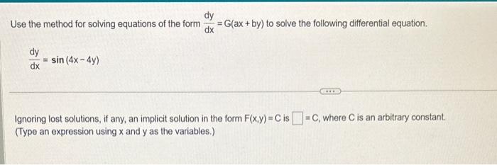 Solved Use the method for solving equations of the form | Chegg.com