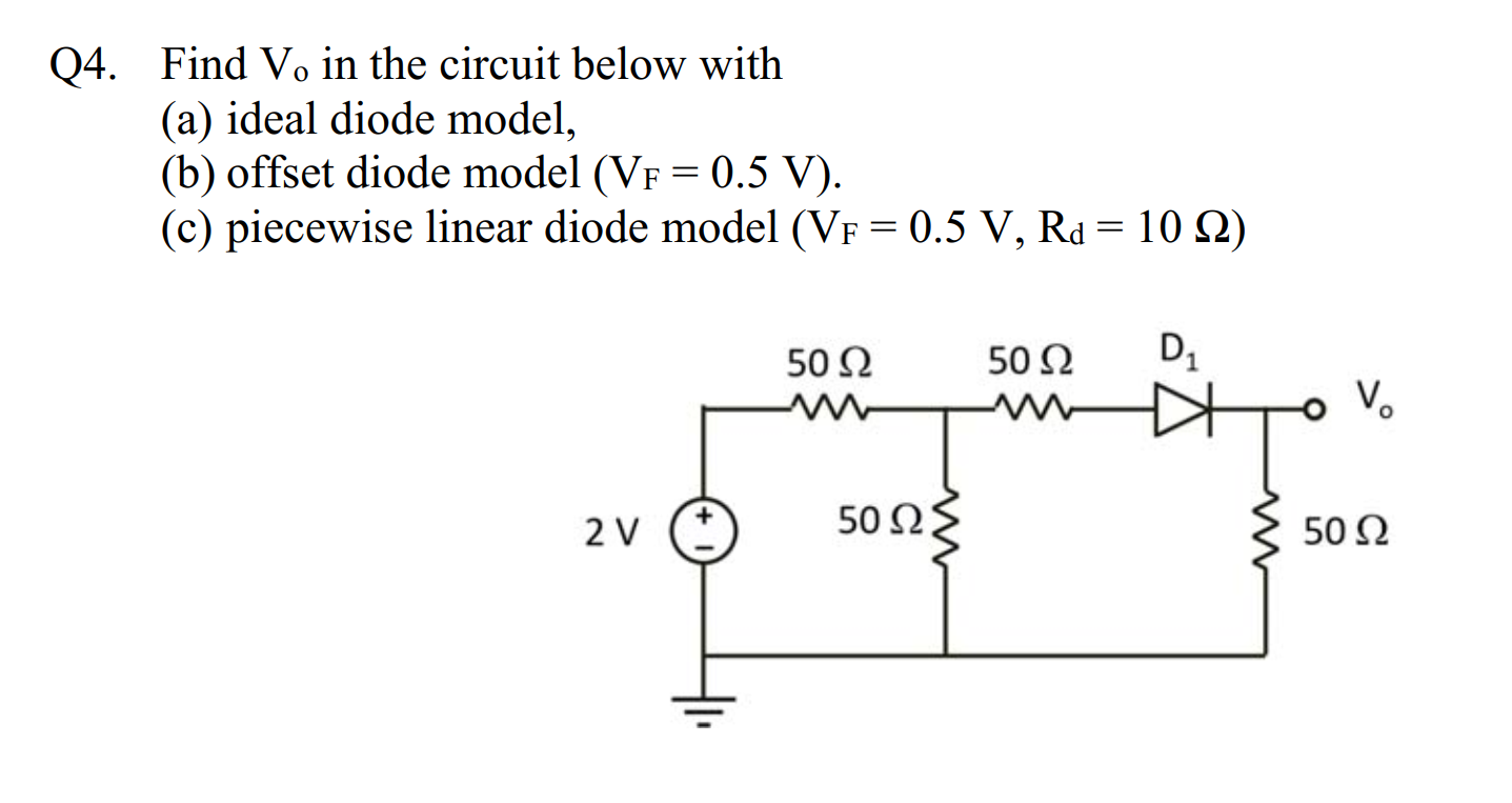 Solved Q4. ﻿Find Vo ﻿in the circuit below with(a) ﻿ideal | Chegg.com