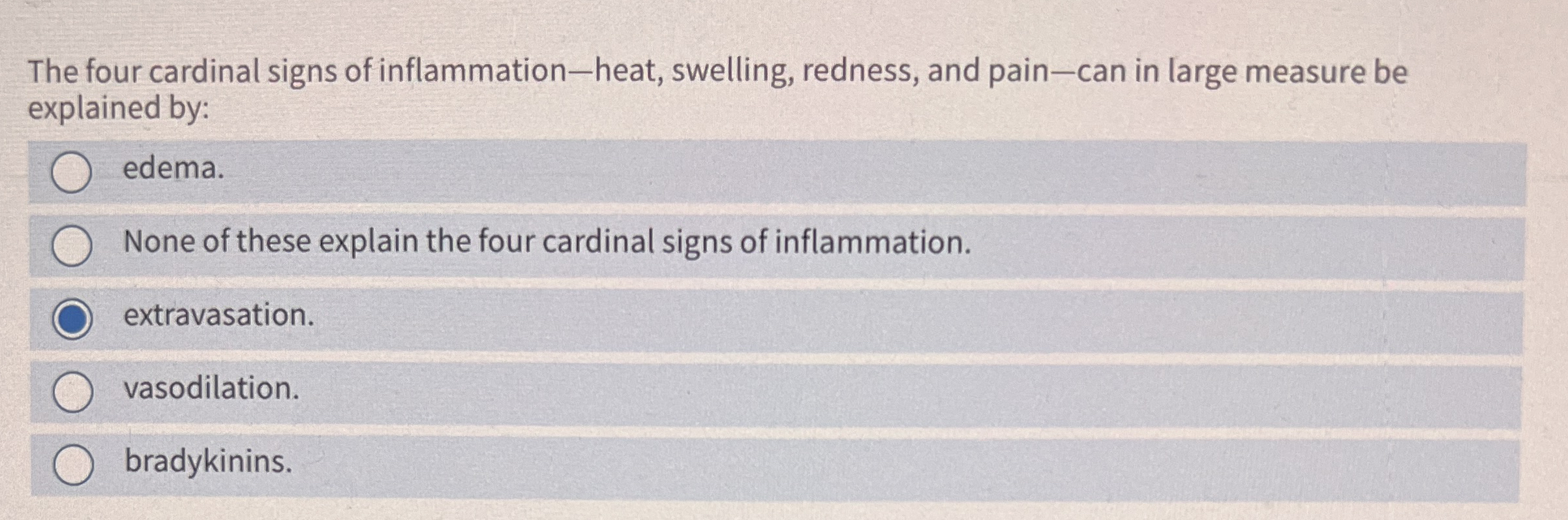 Solved The four cardinal signs of inflammation-heat, | Chegg.com