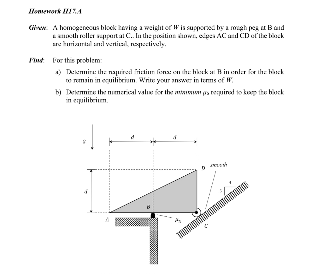 Solved Homework H17.AGiven: A homogeneous block having a | Chegg.com