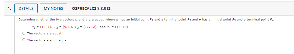 Solved Determine whether the two vectors u ﻿and v ﻿are | Chegg.com