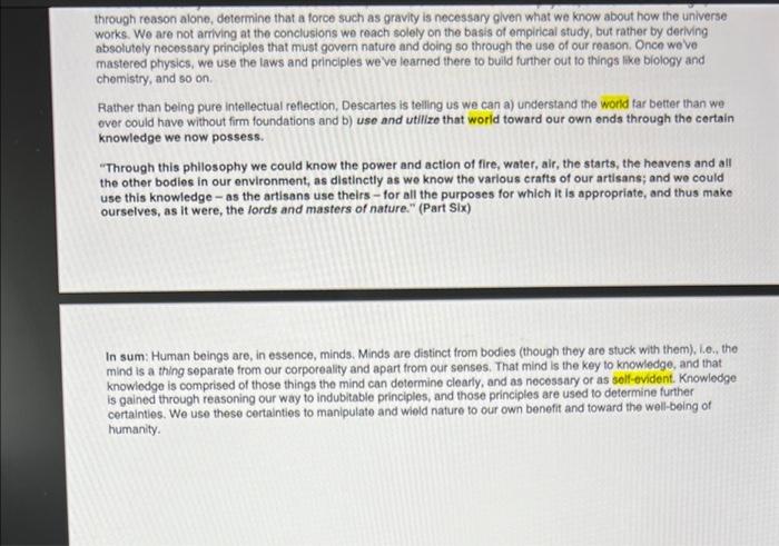 If clear and distinct ideas are reliably true, which | Chegg.com