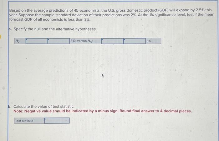 Based on the average predictions of 45 economists, | Chegg.com