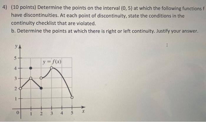 Solved 4) ( 10 points) Determine the points on the interval | Chegg.com