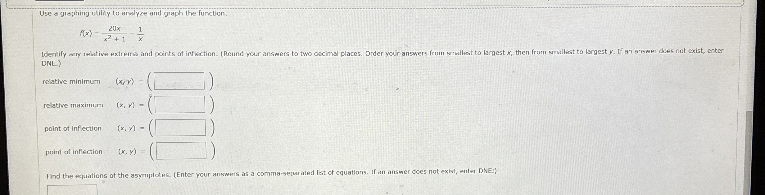 Solved Use a graphing utility to analyze and graph the | Chegg.com