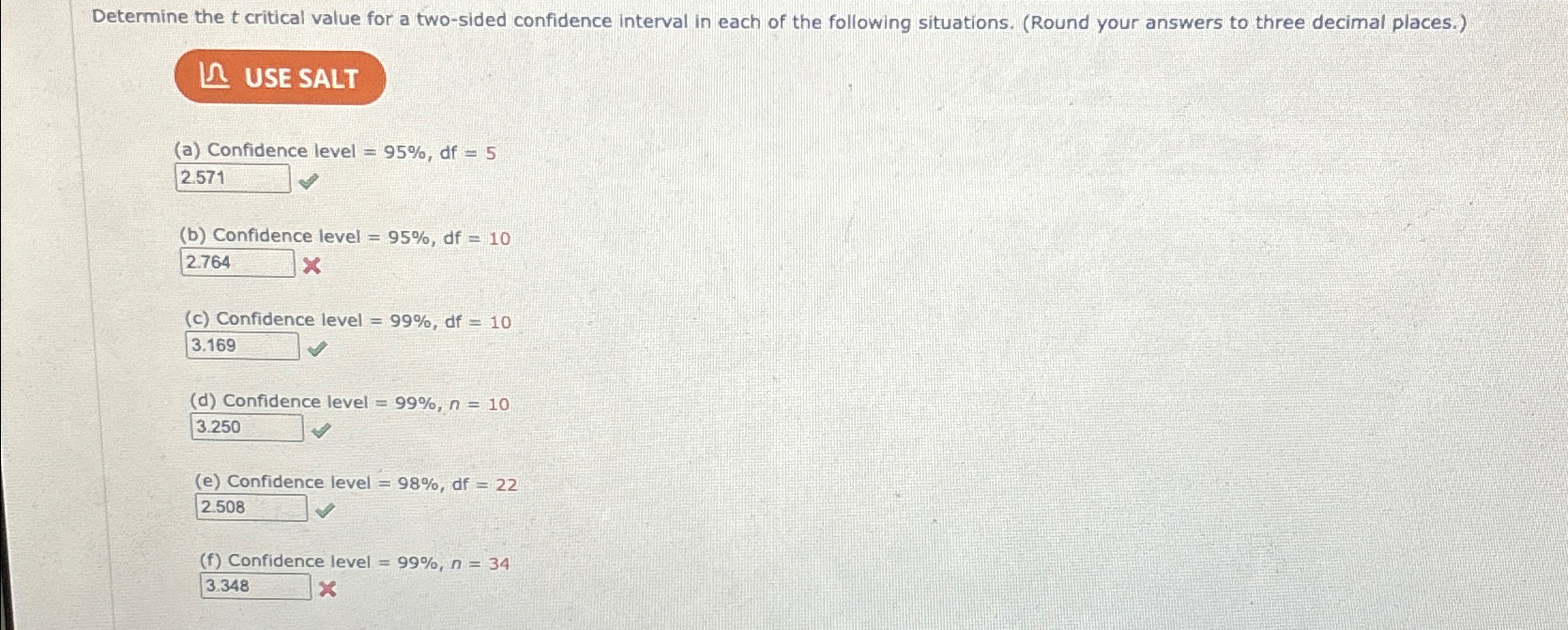 Solved Determine the t ﻿critical value for a two-sided | Chegg.com