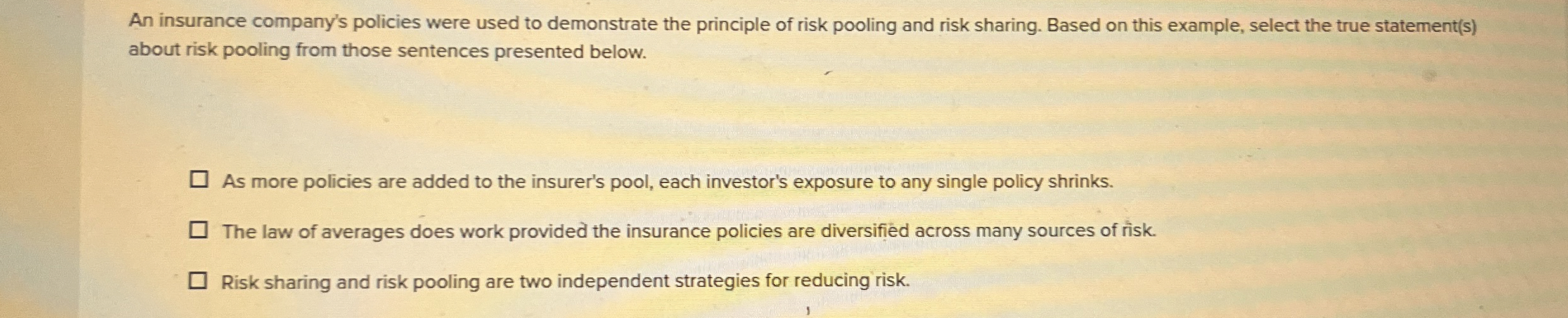 Solved An insurance company's policies were used to | Chegg.com