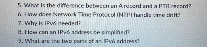 Solved 5. What is the difference between an A record and a | Chegg.com