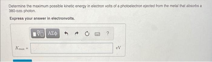 Solved The work function of cesium is 2.1 eV. Determine | Chegg.com
