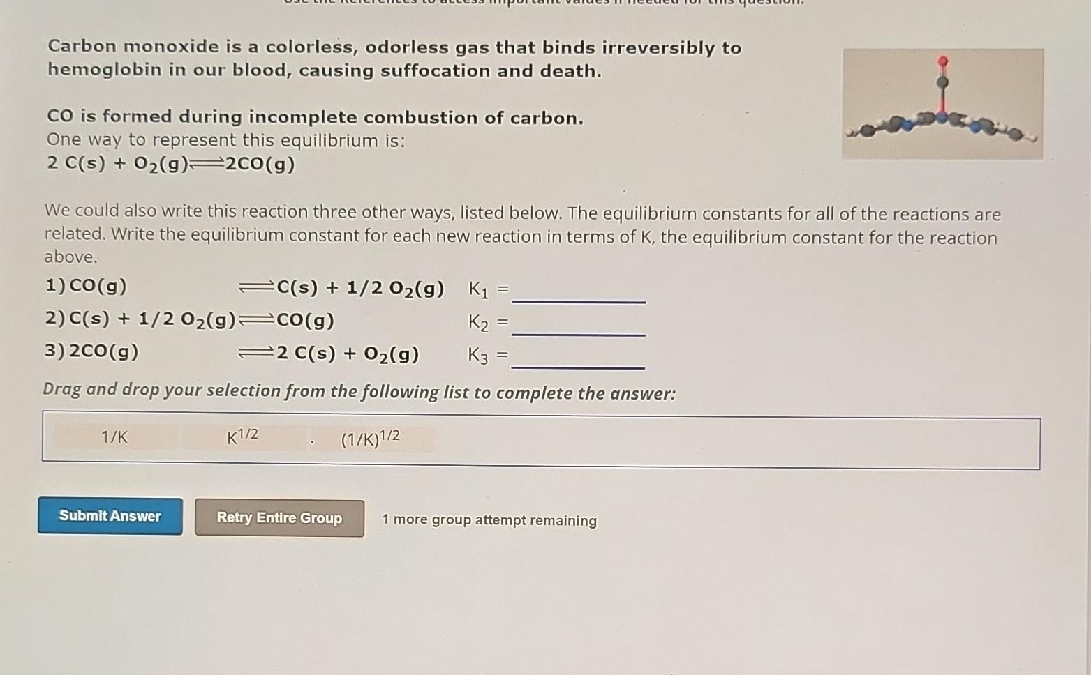 Solved Carbon monoxide is a colorless, odorless gas that | Chegg.com
