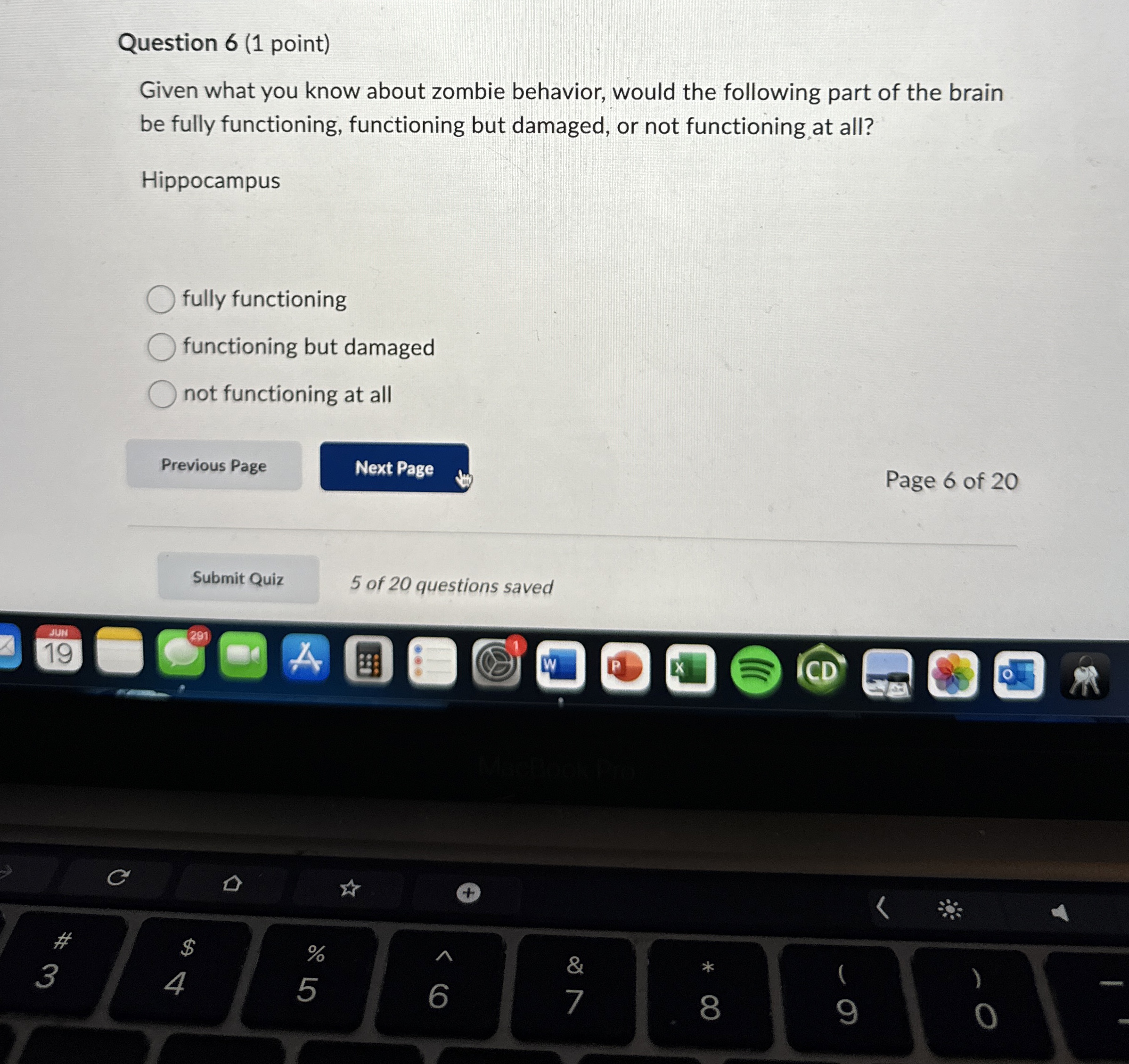 Solved Question 6 (1 ﻿point)Given what you know about zombie | Chegg.com