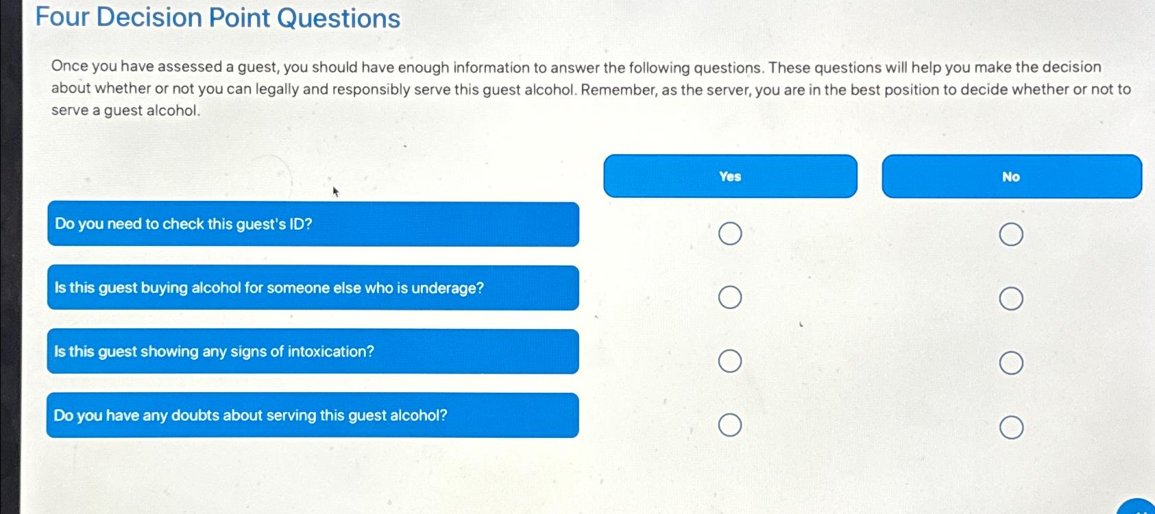 Solved Four Decision Point QuestionsOnce you have assessed a | Chegg.com