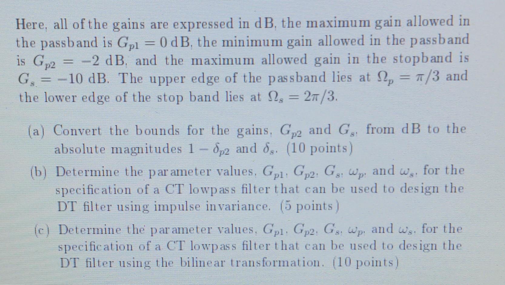 Solved Suppose the following is the specification for an IIR | Chegg.com