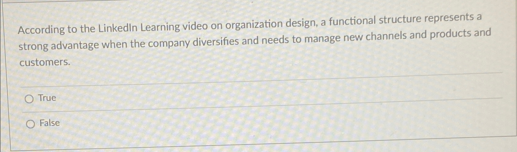 Solved According to the Linkedln Learning video on | Chegg.com