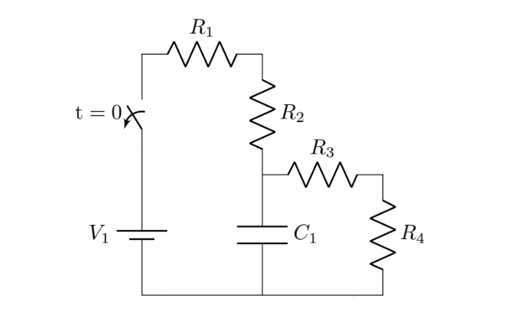 Solved The following circuit is connected at t | Chegg.com
