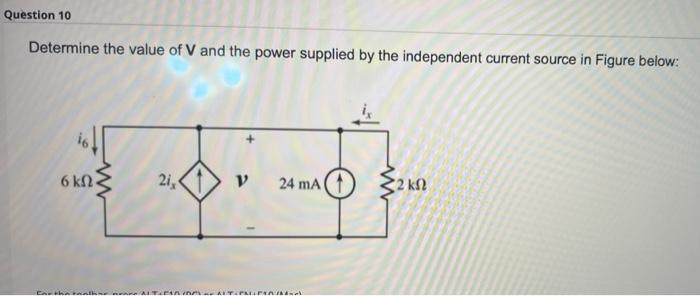 Solved Determine the value of V and the power supplied by | Chegg.com