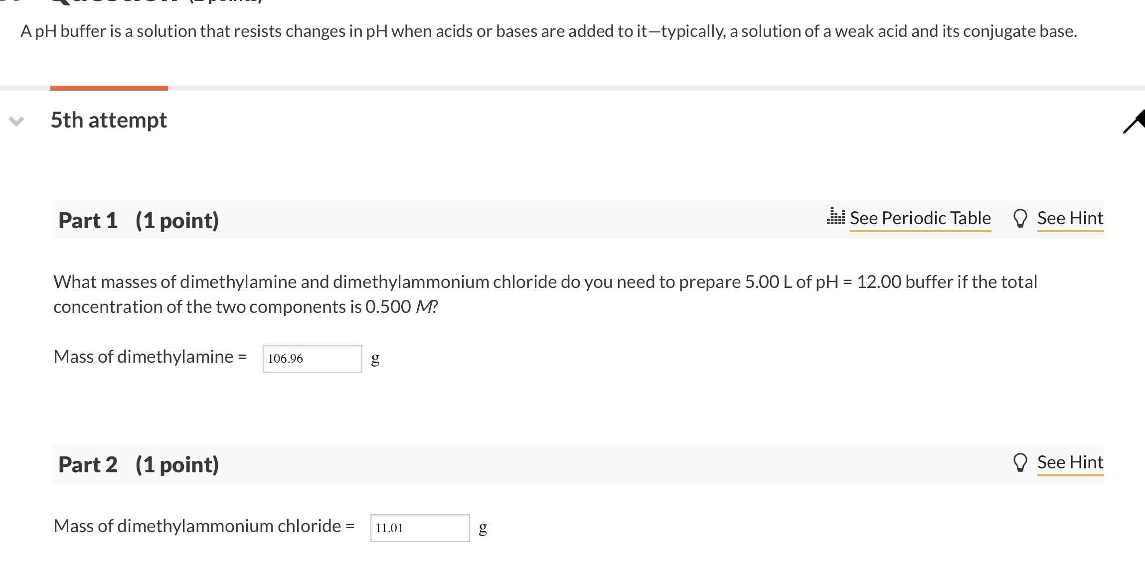 Solved A pH buffer is a solution that resists changes in pH | Chegg.com