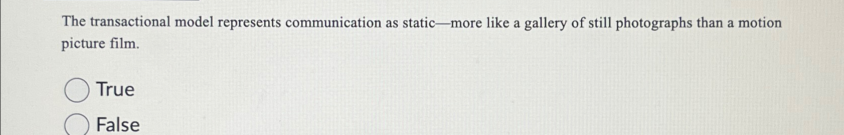 Solved The transactional model represents communication as | Chegg.com