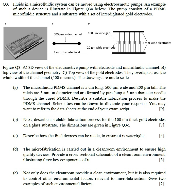 Solved Q3. ﻿Fluids in a microfluidic system can be moved | Chegg.com