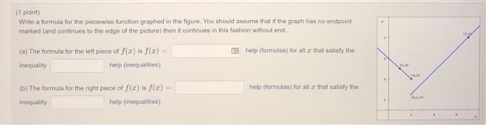 (1 point) Write a formula for the piecewise | Chegg.com