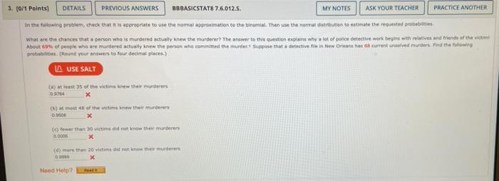 Solved 3. [0/1 Points] DETAILS PREVIOUS ANSWERS BBBASICSTAT8 | Chegg.com