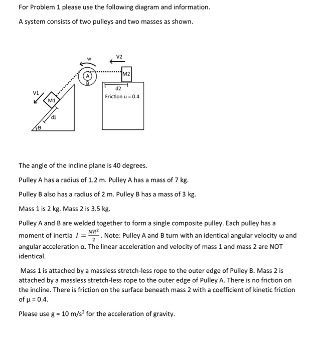 Solved For Problem 1 please use the following diagram and | Chegg.com