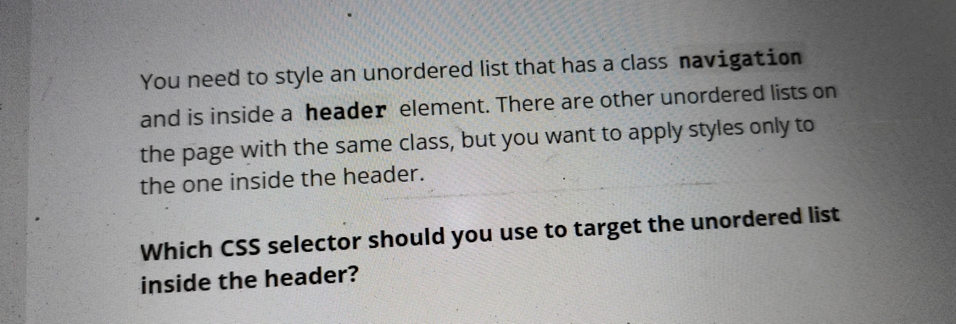 Solved You need to style an unordered list that has a class | Chegg.com