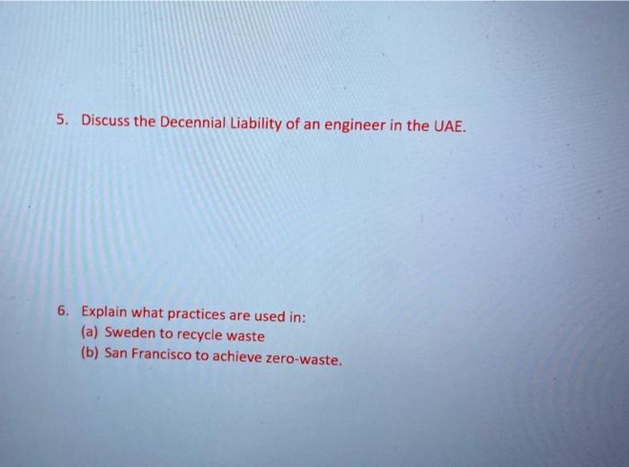 Solved 5. Discuss the Decennial Liability of an engineer in | Chegg.com