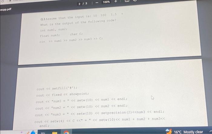 Solved Q.3 Assume that the input ia: 101001.5+ What is the | Chegg.com