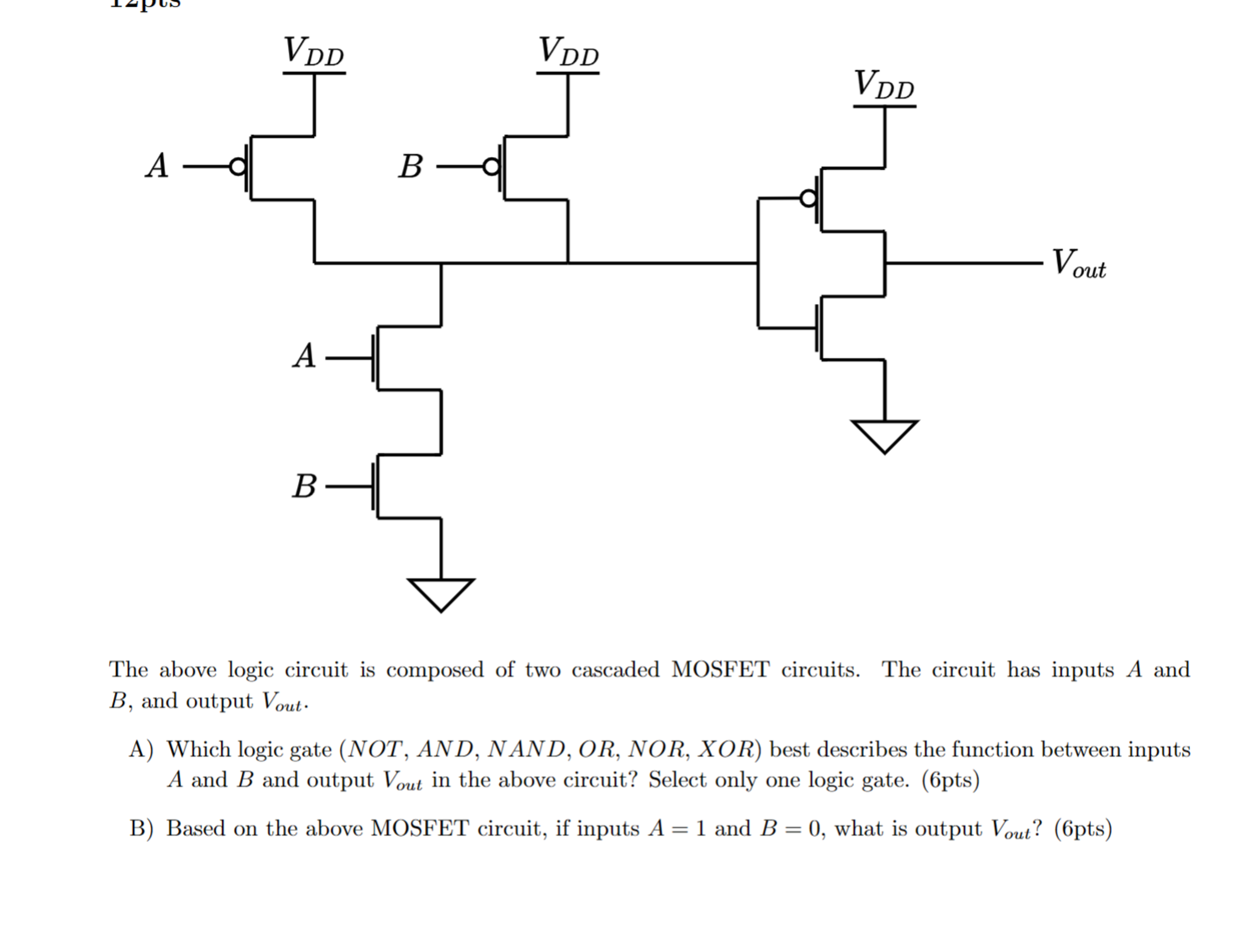 Solved The above logic circuit is composed of two cascaded | Chegg.com