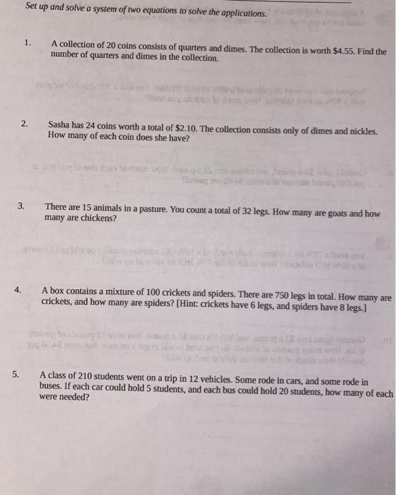 Solved Set up and solve a system of two equations to solve | Chegg.com