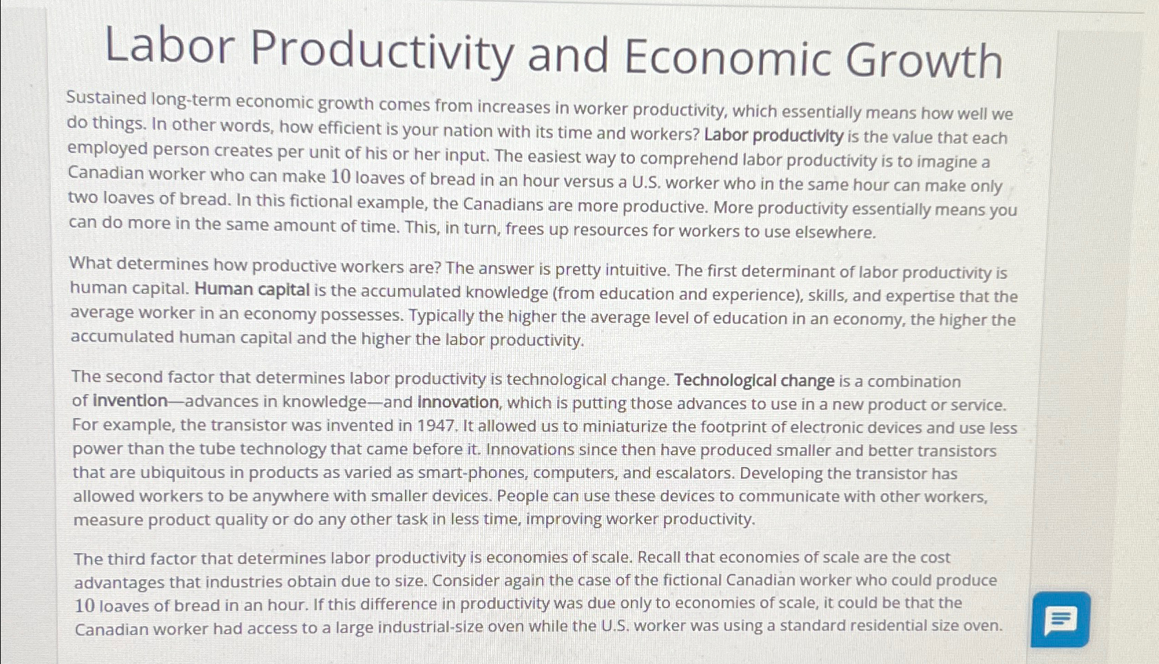 Solved Labor Productivity and Economic GrowthSustained | Chegg.com