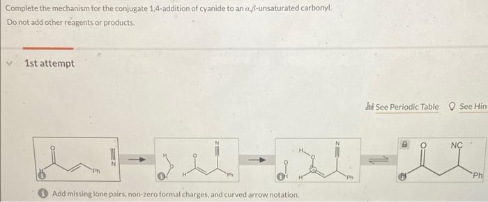 Solved Complete the mechanism for the conjugate 1,4-addition | Chegg.com
