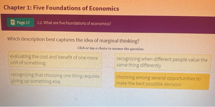 Solved Chapter 1: Five Foundations of Economics Page 17 1.2. | Chegg.com