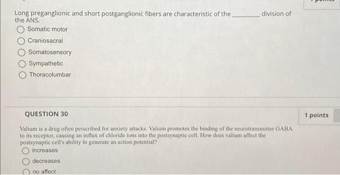 Solved division of Long preganglionic and short | Chegg.com