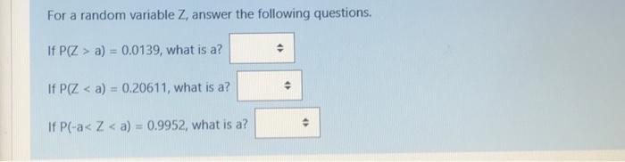 Solved For a random variable Z, answer the following | Chegg.com