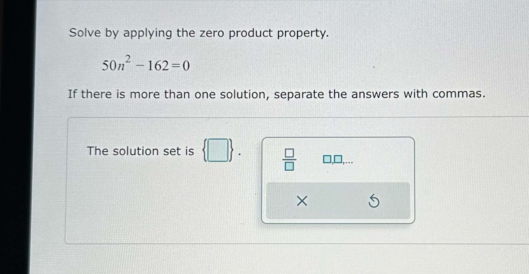 Solved Solve by applying the zero product | Chegg.com