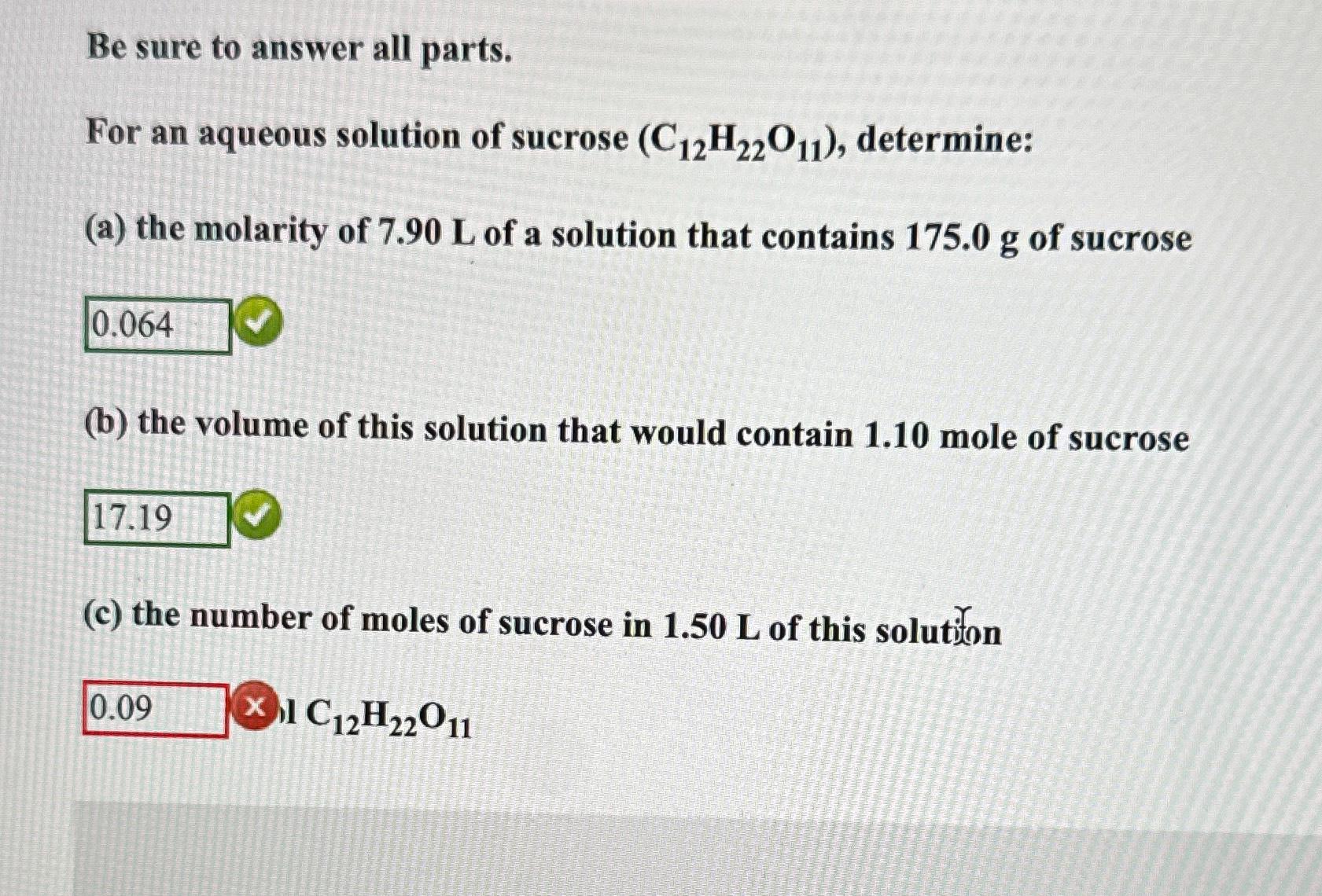 Solved Be sure to answer all parts.For an aqueous solution | Chegg.com