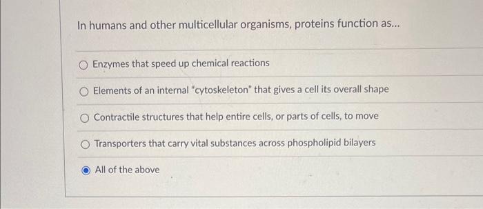 Solved In humans and other multicellular organisms, proteins | Chegg.com