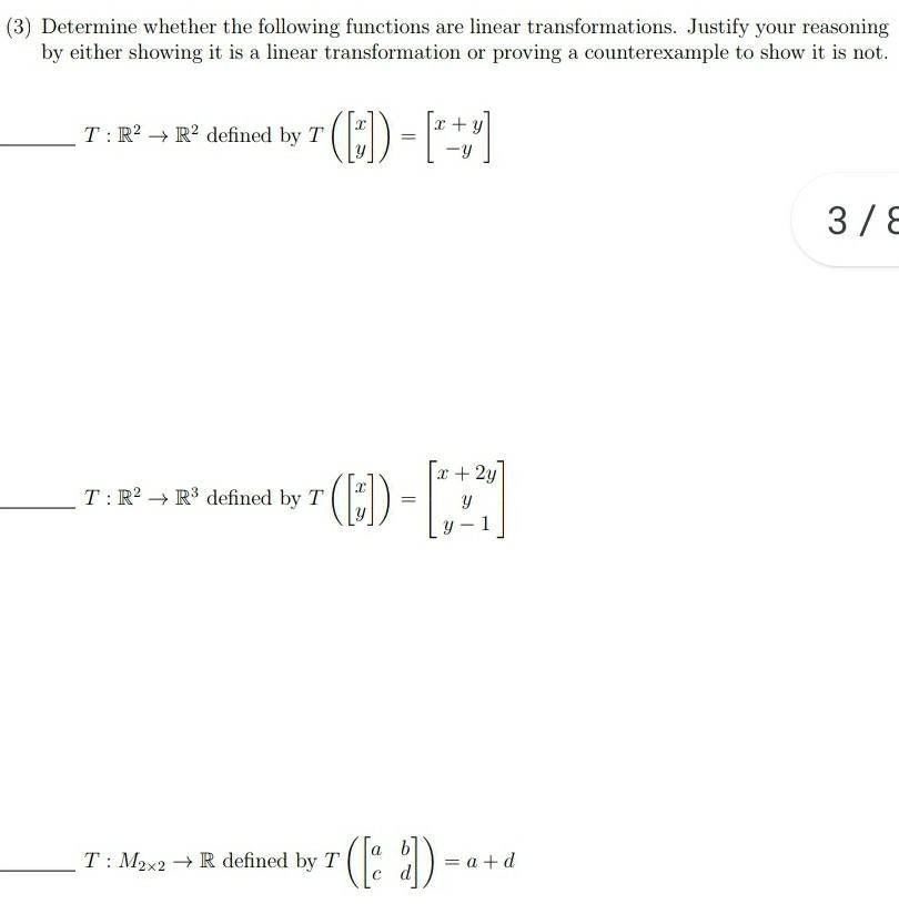 Solved (3) Determine whether the following functions are | Chegg.com