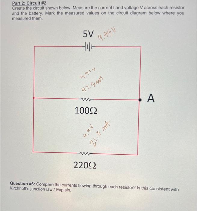Solved Part 2: Circuit \#2 Create the circuit shown below. | Chegg.com