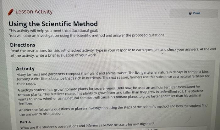 Solved Part F How does the design of your experiment control | Chegg.com