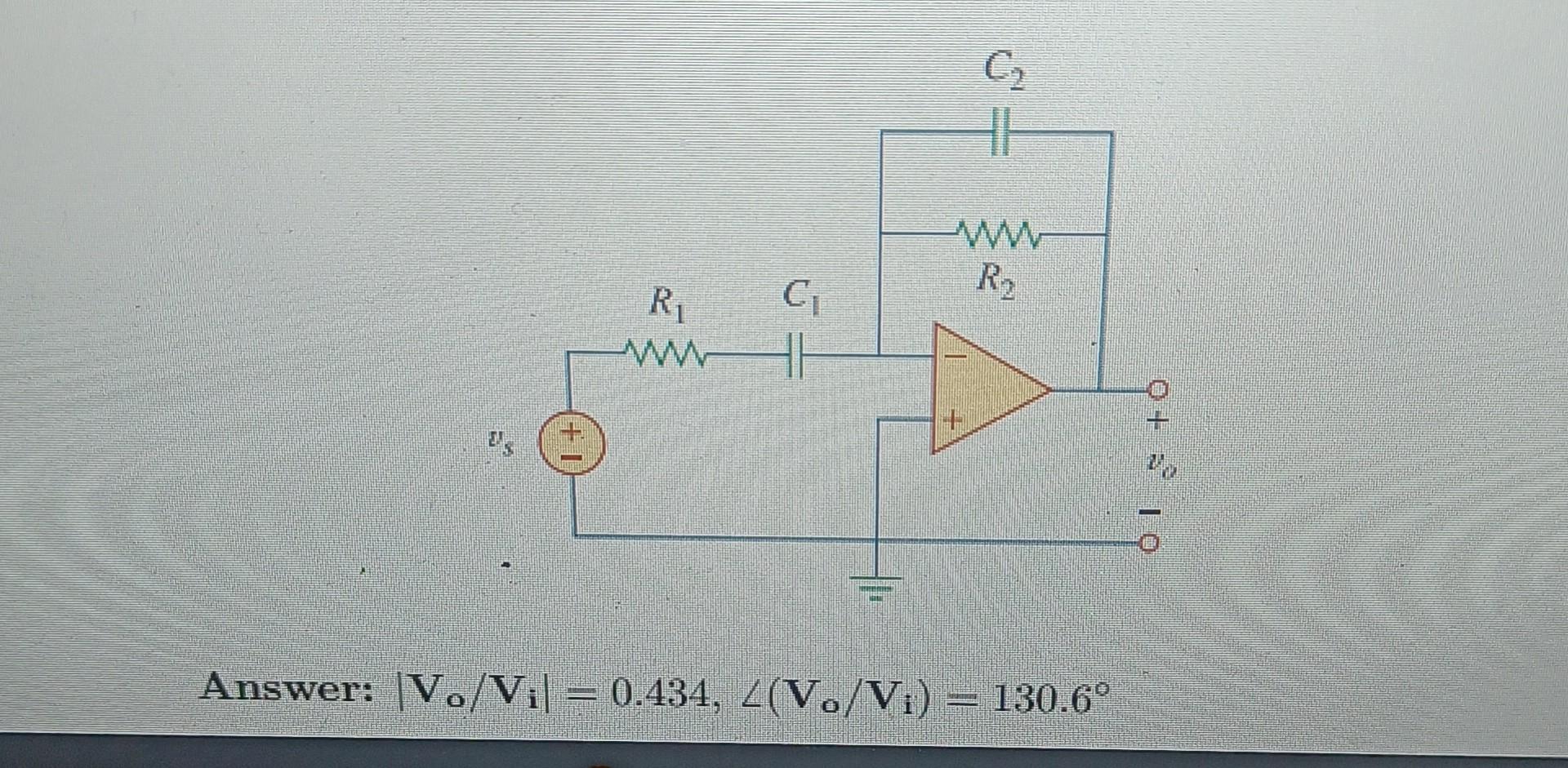 Solved Compute the closed-loop gain vo/vs and phase shift | Chegg.com
