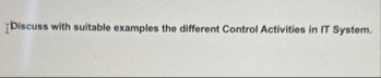 Solved [1) ﻿Discuss with suitable examples the different | Chegg.com