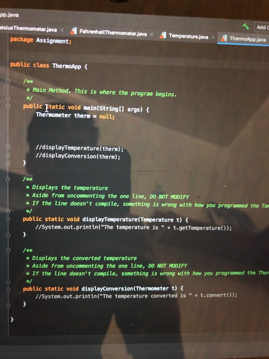 Solved Thermometer Application Create a program that the | Chegg.com