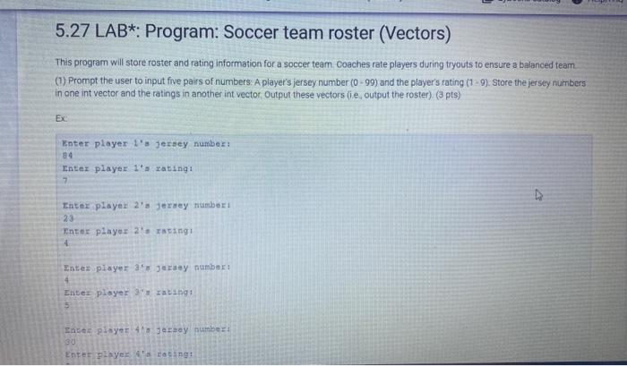 Solved This program will store roster and rating information | Chegg.com
