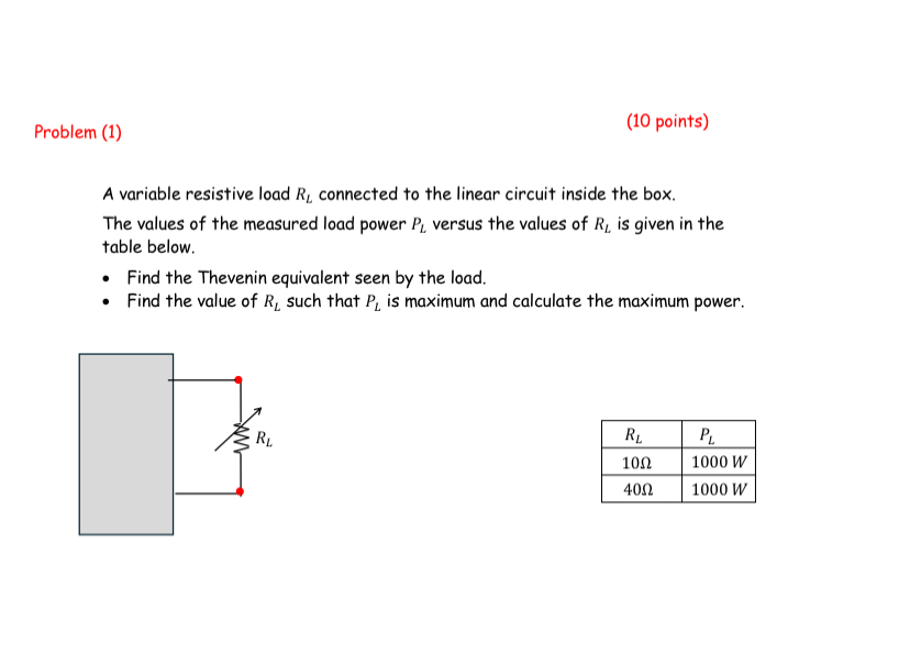 Solved Solve the following and show all work. Problem (1)(10 | Chegg.com