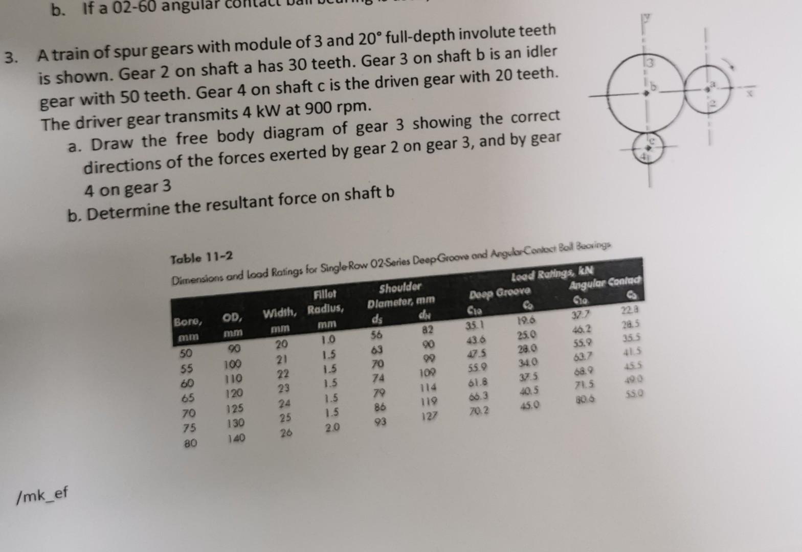 Solved 3. A train of spur gears with module of 3 and 20∘ | Chegg.com